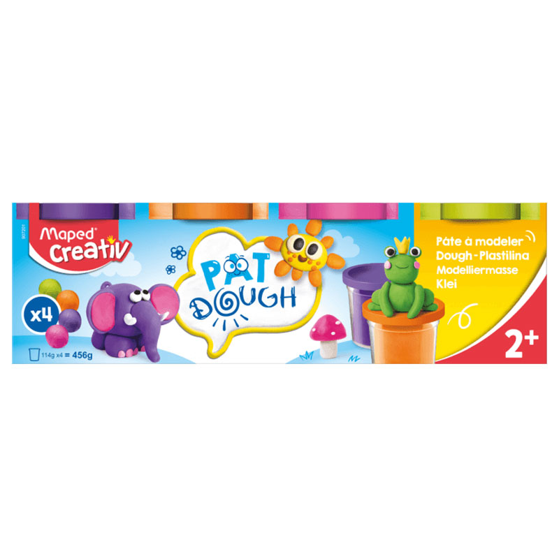 Pâte à Modeler MAPED Pat'Dough 4 Pots 114g Enfants 2+