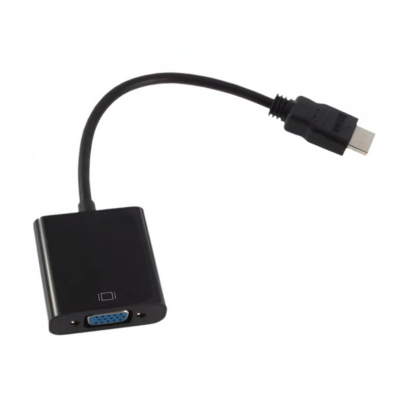 Adaptateur Noir HDMI vers VGA Avec Jack