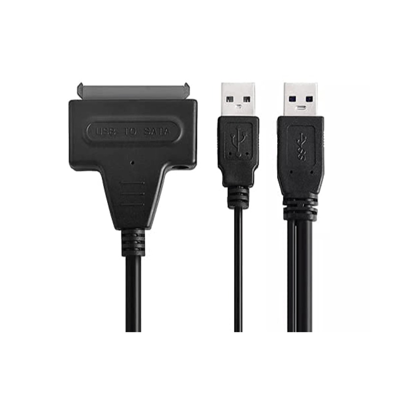 Adaptateur Noir Double USB 2.0 Vers SATA