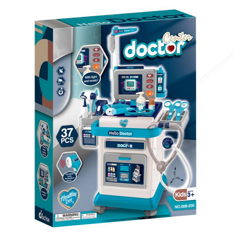 Chariot Médical Hello Doctor D8205 - Jouet Imitation 37 pcs