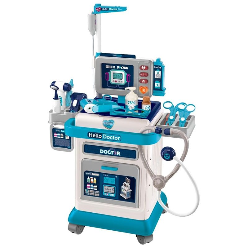 Chariot Médical Hello Doctor D8205 - Jouet Imitation 37 pcs