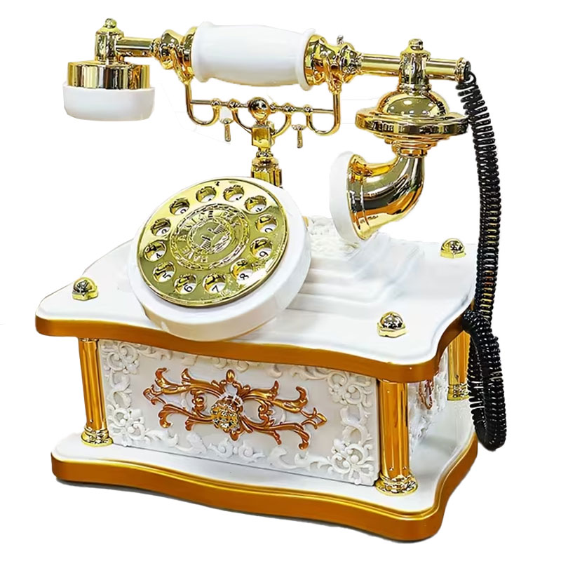 Coffret à Musique Téléphone Rétro - Boîte Rangement Blanc