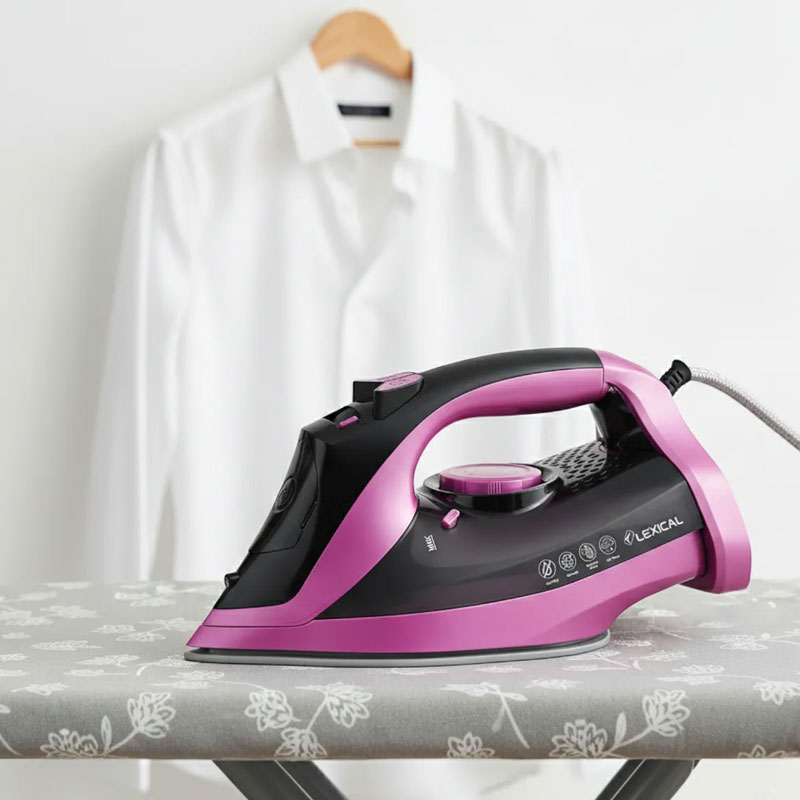 Fer à Vapeur Lexical 2200W Semelle Céramique Anti-Goutte Rose