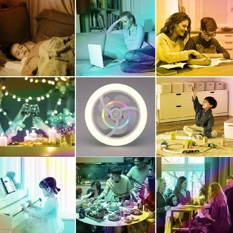 Plafonnier LED RGB 360° avec Télécommande & Design Moderne