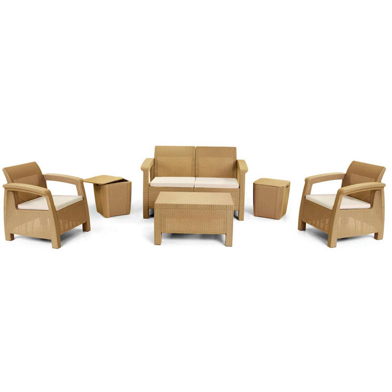 Salon de Jardin SOTUFAB Carthage 6 Places - Brun - Ergonomique