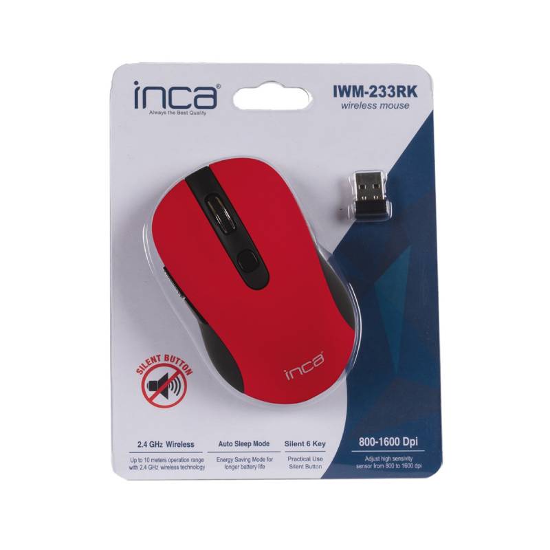 Souris Sans Fil INCA IWM-233RK - Noir & Rouge